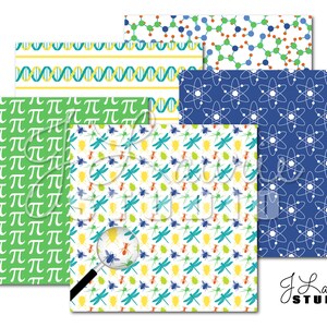 Science Fun-digital Scrapbook Papers-commercial Use-scientific ...