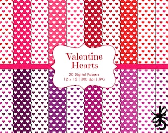 Romantic Digital Paper Pack Sweet Love Heart Valentine - Etsy