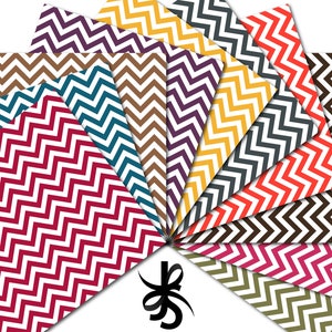 Chevron-fall Colors-digital Scrapbook Papers-commercial Use-geometric ...