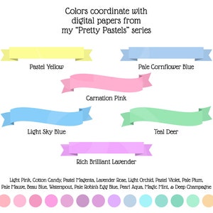 Digital Clipart Banners-pretty Pastels Banners-pastel Clipart-baby-web ...