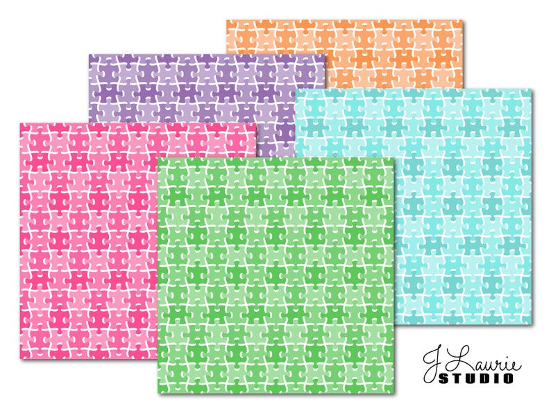 Tinted Puzzle-springtime-digital Scrapbook Papers-commercial Use-tints ...