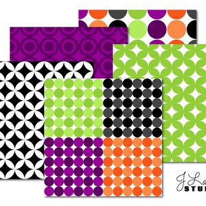 Mod Halloween-digital Scrapbook Papers-commercial Use-geometric ...