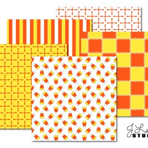 Candy Corn-halloween Digital Scrapbook Papers-commercial Use-halloween ...