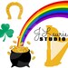 Digital Clipart-saint Patricks Day Graphics-shamrock-rainbow-green-st ...