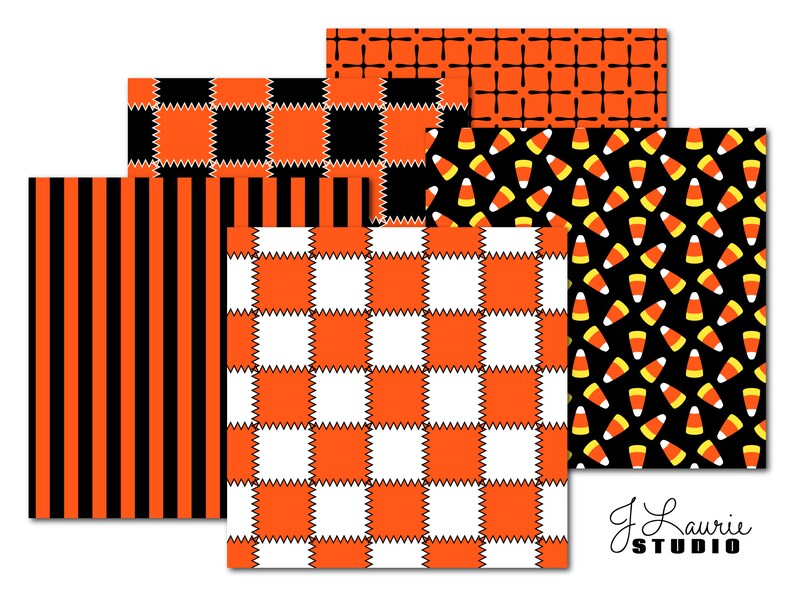 Candy Corn-halloween Digital Scrapbook Papers-commercial Use-halloween ...