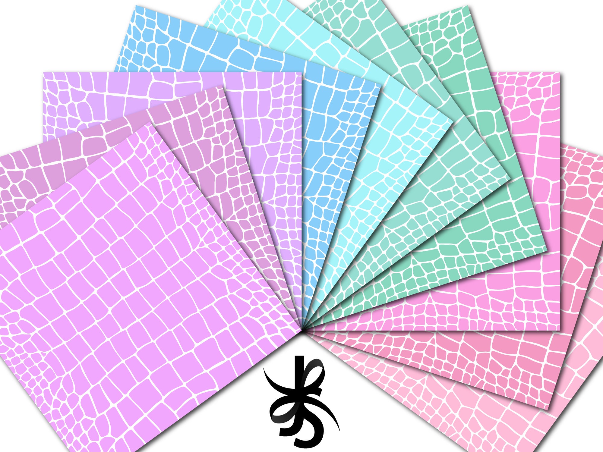 Pastel Alligator Print-Digital Scrapbook Papers-Commercial Use-Animal ...