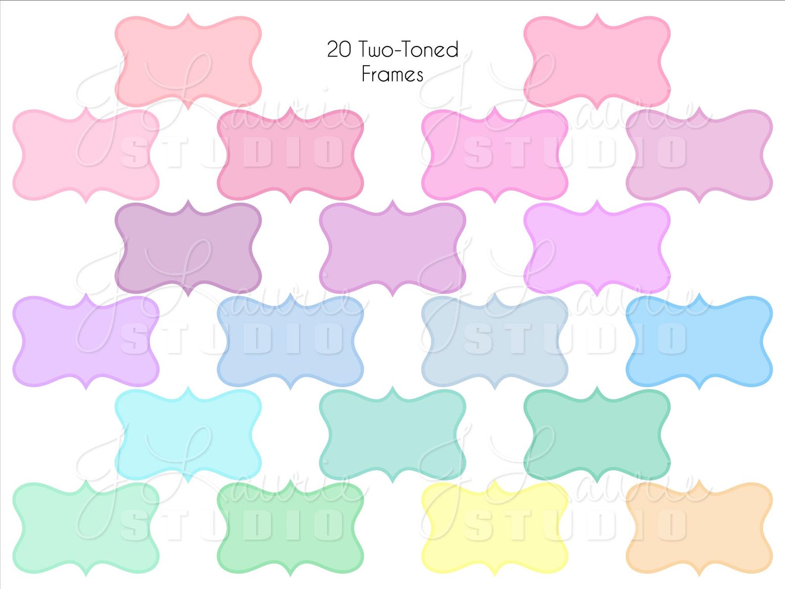 Pastel Digital Clipart Frames-text Boxes-baby-borders-invitations ...