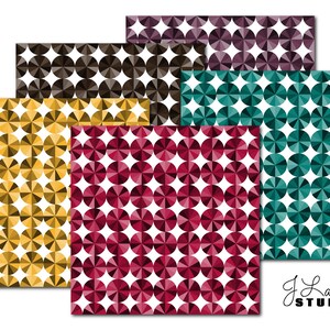 Abstract Pinwheels-fall Colors-digital Scrapbook Papers-commercial Use ...