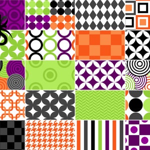 Mod Halloween-digital Scrapbook Papers-commercial Use-geometric ...