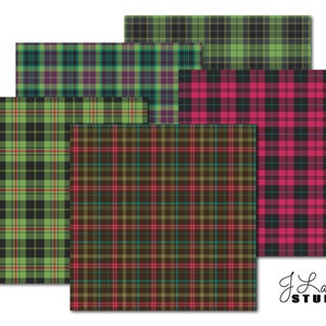 Fall Plaid-digital Scrapbook Papers-commercial Use-preppy Patterns ...