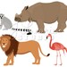 Digital Clipart-zoo Animals-tiger-lion-panda-parrot-tucan-elephant ...