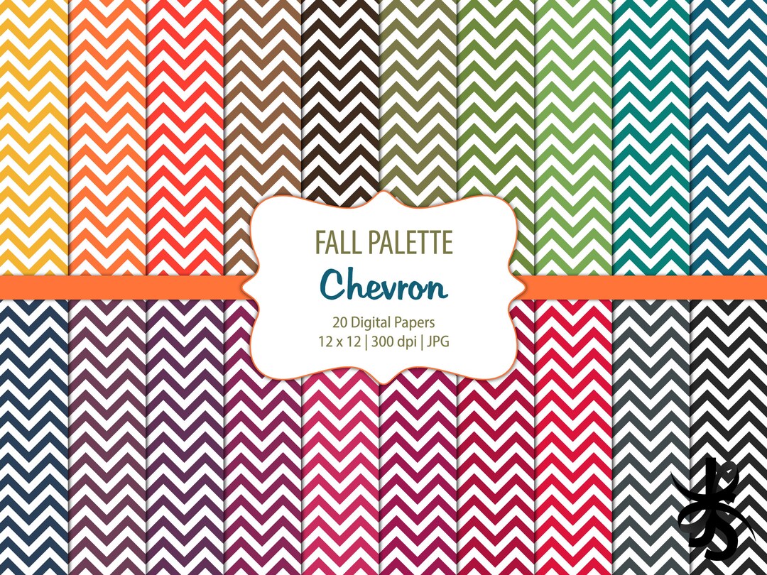 Chevron-fall Colors-digital Scrapbook Papers-commercial Use-geometric ...