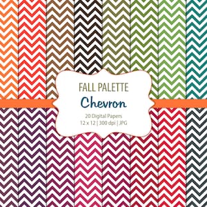 Chevron-fall Colors-digital Scrapbook Papers-commercial Use-geometric ...
