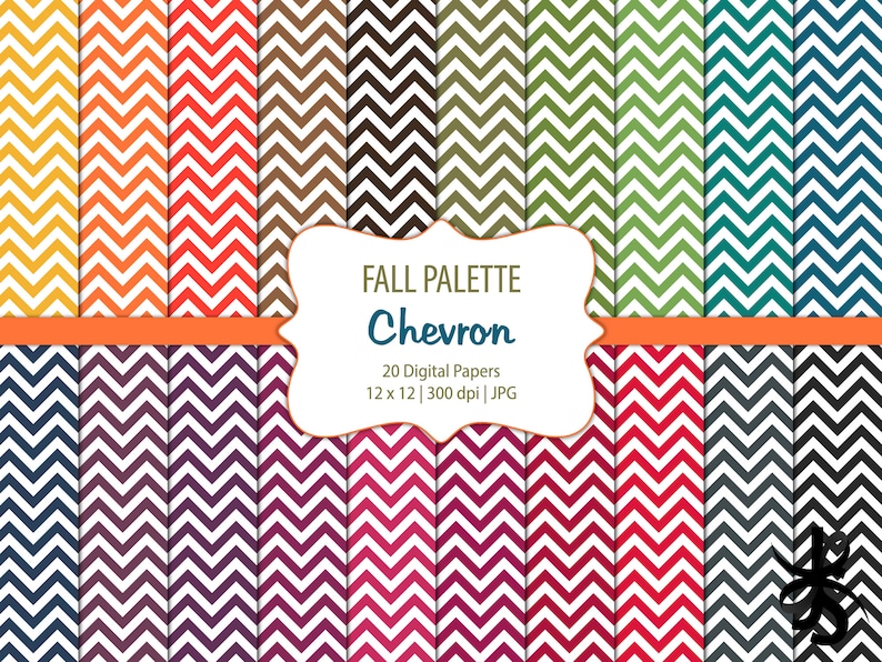 Chevron-fall Colors-digital Scrapbook Papers-commercial - Etsy