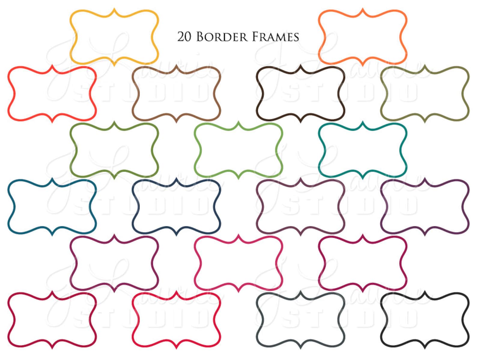 Frames-fall Colors-digital Clipart Frames-commercial Use-text Boxes ...