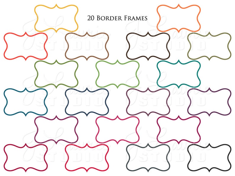 Frames-fall Colors-digital Clipart Frames-commercial Use-text Boxes ...