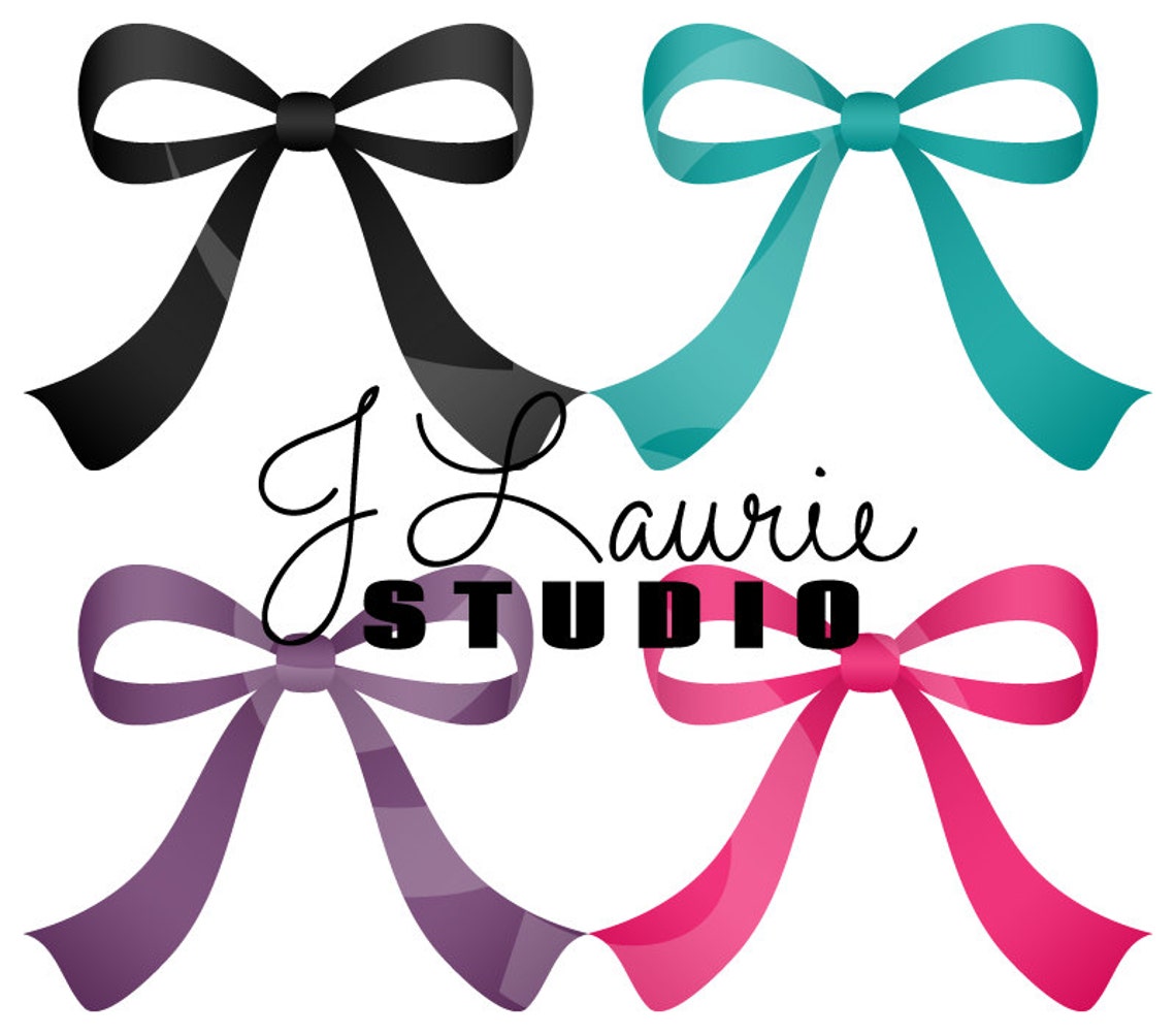 Digital Clipart-colorful Bows-clipart Bows-ribbon-digital - Etsy