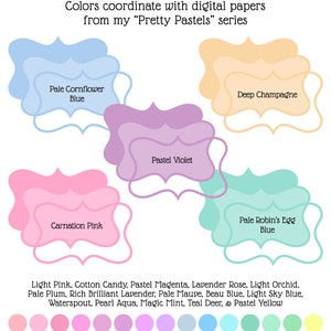 Digital Clipart Frames-pretty Pastels-frames-text Boxes-baby-borders ...