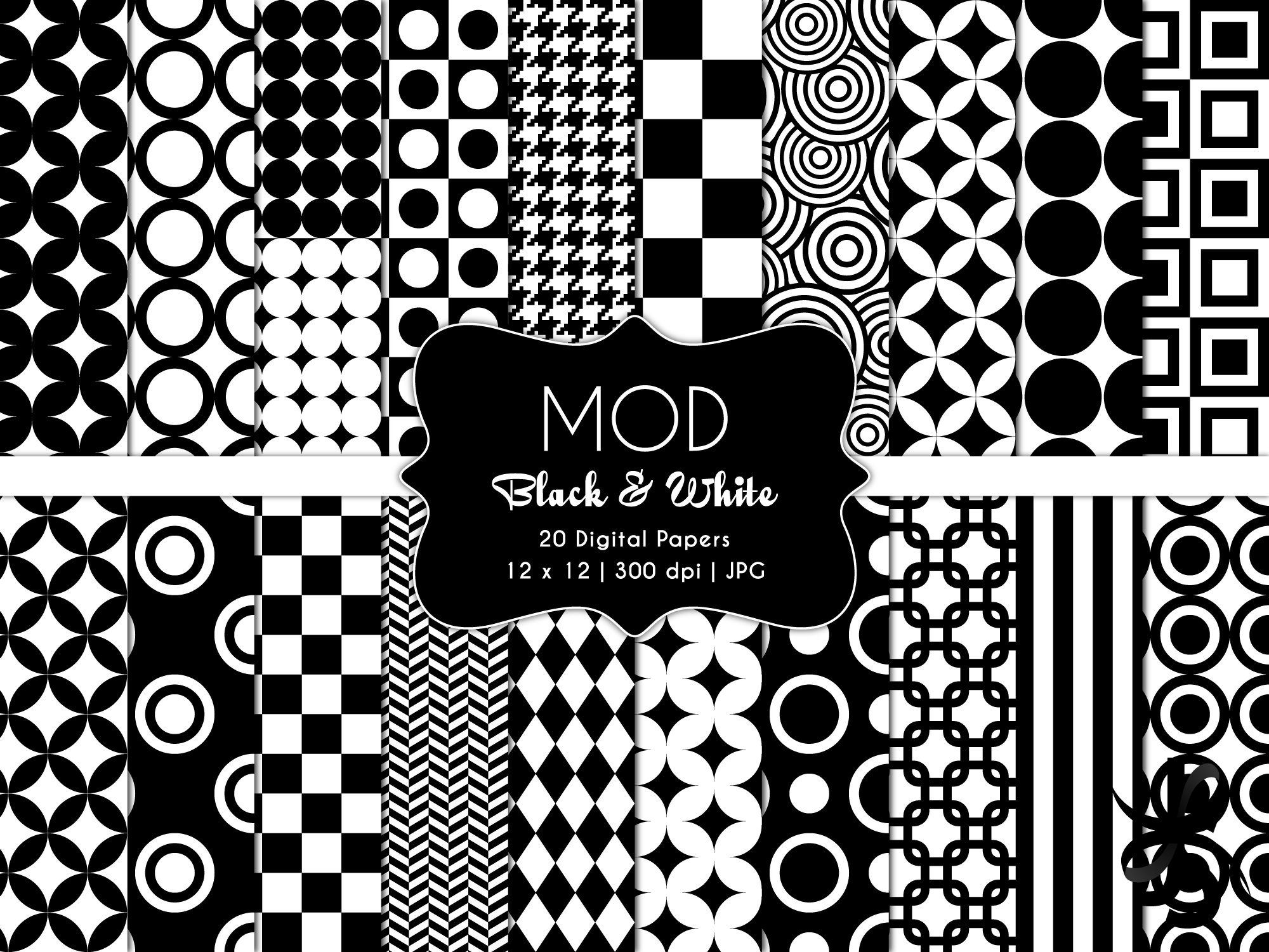 Scrapbook Paper Patterns Black And White