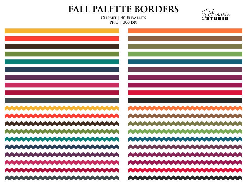 Borders-fall Colors-digital Clipart Borders-commercial Use-ric | Etsy