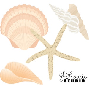 Seashells Digital Clipart-nautical-ocean-beach-seashell-starfish-sand ...