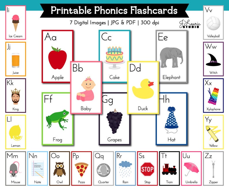 Alfabeto Flashcards-Alfabeto Lección-Imprimible ABC Flash - Etsy México