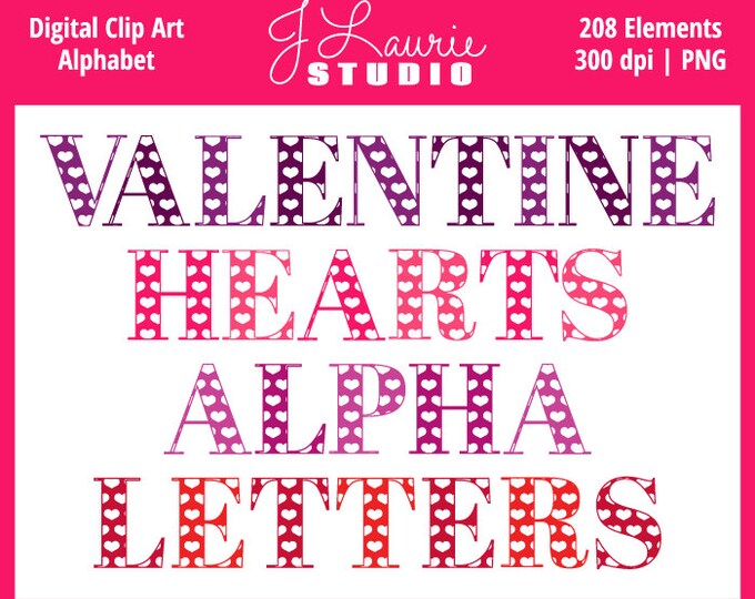 Love Digital Letters Alphabet & Numbers Valentine's Digital Alphabet ...