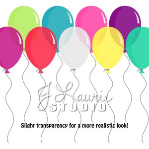 Digital Clipart Balloons-colorful Party Balloons-birthday Invitations ...