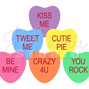 Digital Clipart Hearts-valentine Convo Hearts-conversation Hearts ...