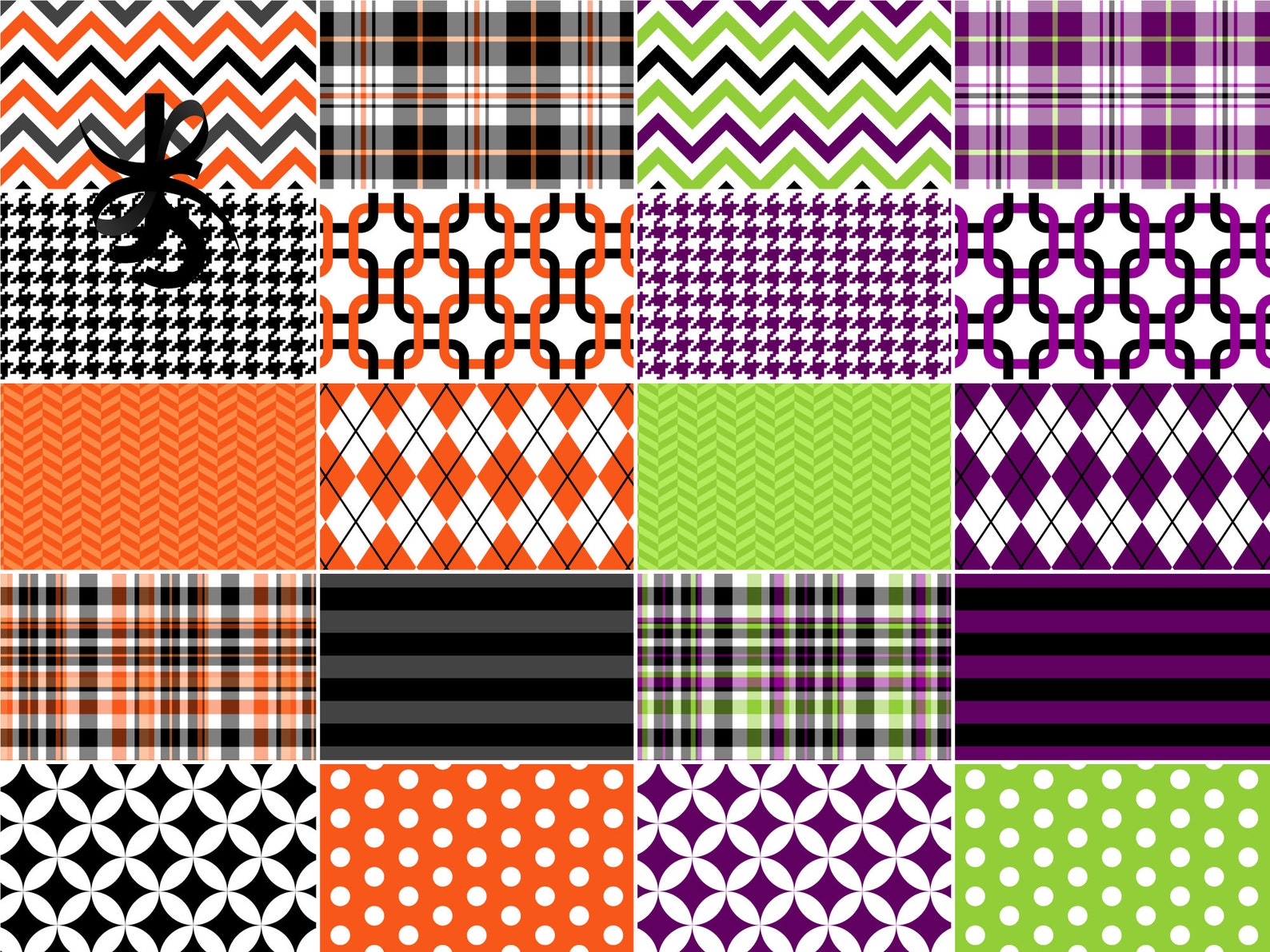 Preppy Halloween-digital Scrapbook Papers-commercial Use-backgrounds ...
