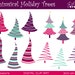 Digital Clipart-whimsical Holiday Trees-holiday Trees-christmas Clipart ...