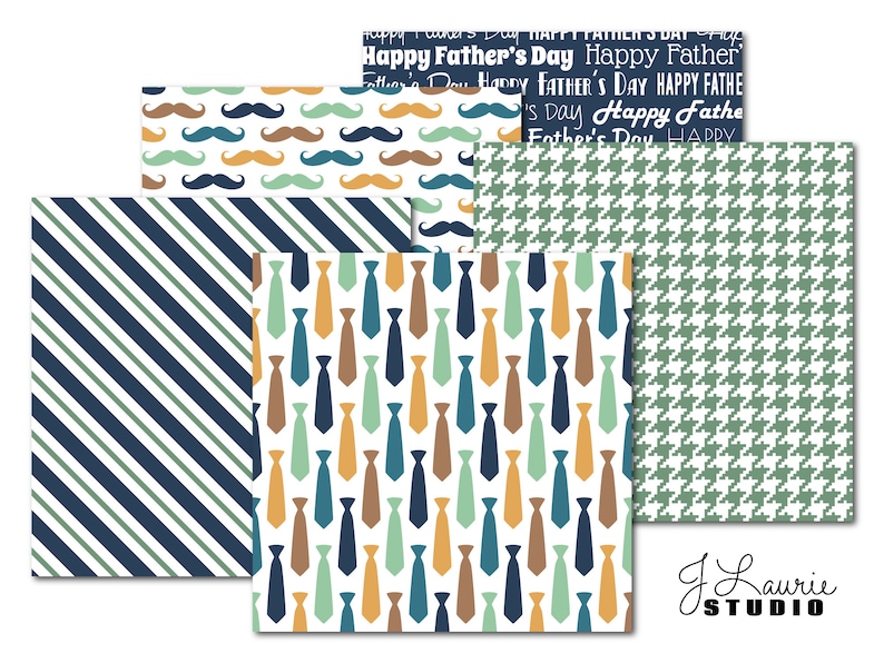 Fathers Day-digital Scrapbook Papers-commercial - Etsy
