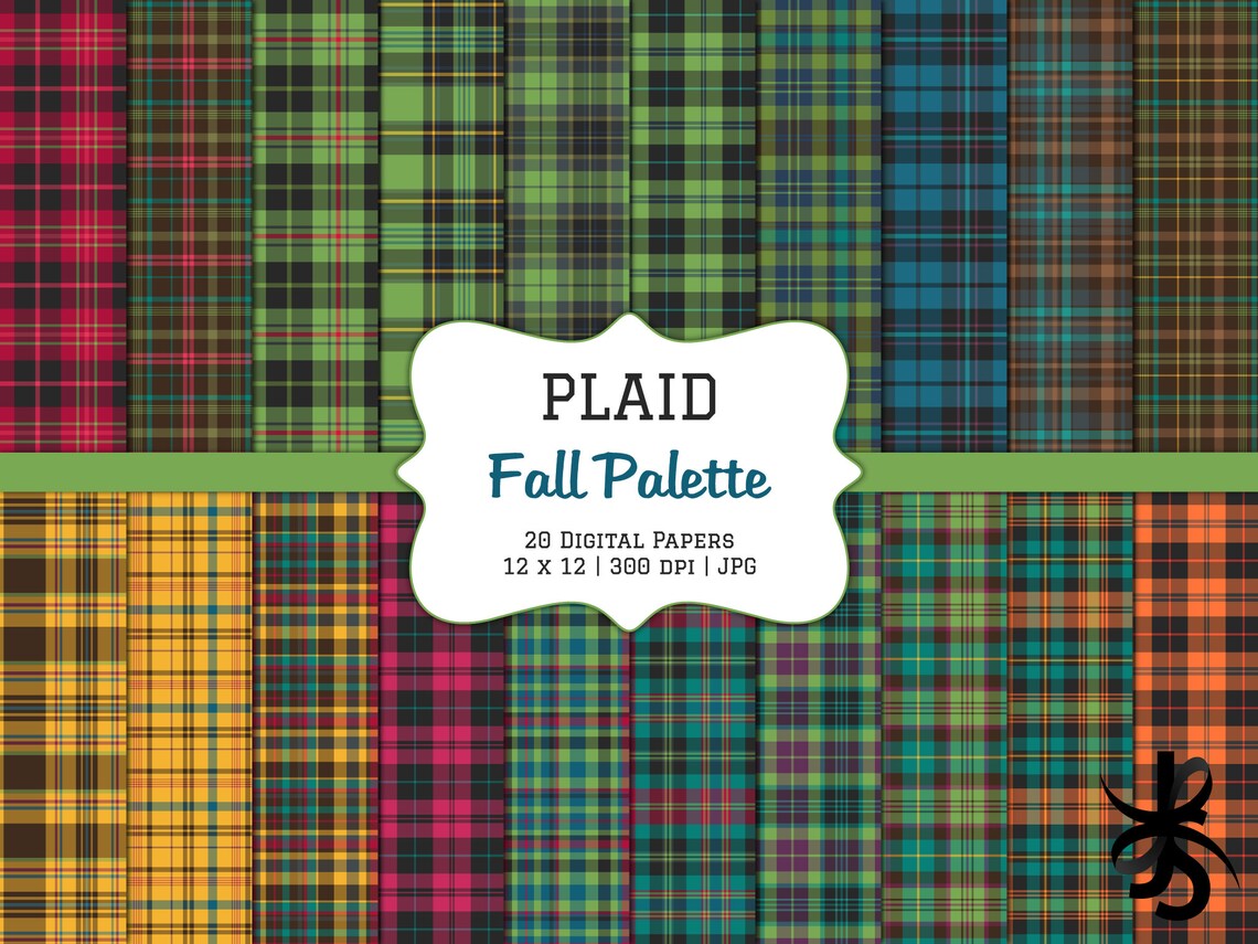 Fall Plaid-digital Scrapbook Papers-commercial Use-preppy | Etsy