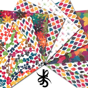 Botanical-fall Colors-digital Scrapbook Papers-commercial Use-fall ...