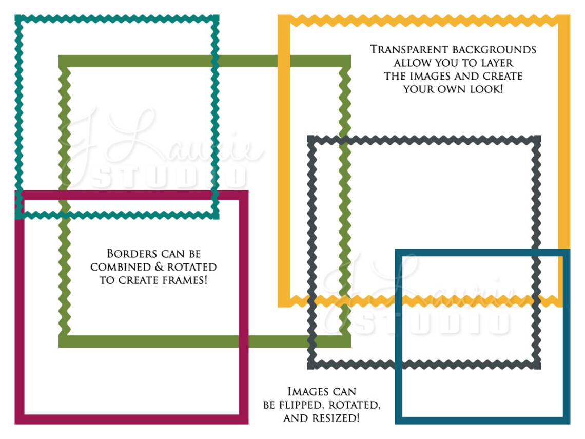 Borders-fall Colors-digital Clipart Borders-commercial Use-ric | Etsy