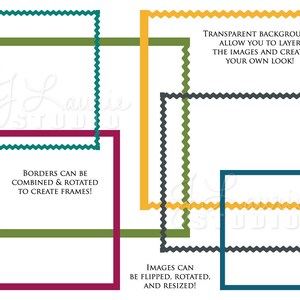 Borders-fall Colors-digital Clipart Borders-commercial Use-ric Rac-zig ...