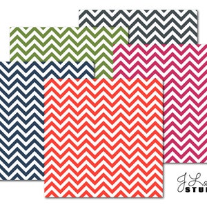 Chevron-fall Colors-digital Scrapbook Papers-commercial Use-geometric ...