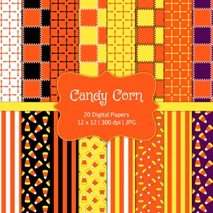 Candy Corn-halloween Digital Scrapbook Papers-commercial Use-halloween ...