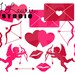 Digital Clipart-valentine Clip Art-cupid-bow and Arrow-hearts-kisses ...