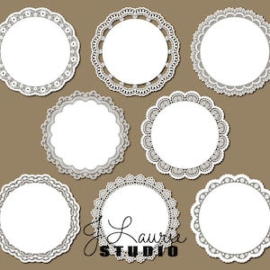 Digital Clipart Frames-lace-circles-doilies-round Frames-borders-white ...