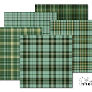 Rustic Christmas Plaid-digital Scrapbook Papers-commercial Use-holiday ...