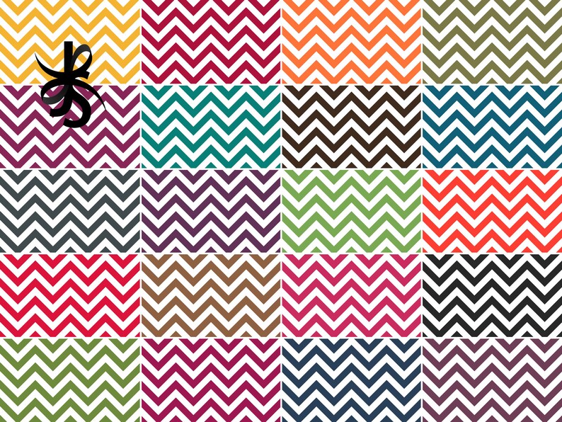 Chevron-fall Colors-digital Scrapbook Papers-commercial Use-geometric ...