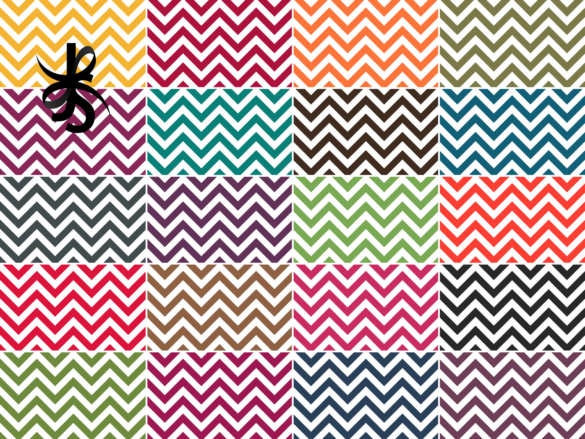 Chevron-fall Colors-digital Scrapbook Papers-commercial Use-geometric ...