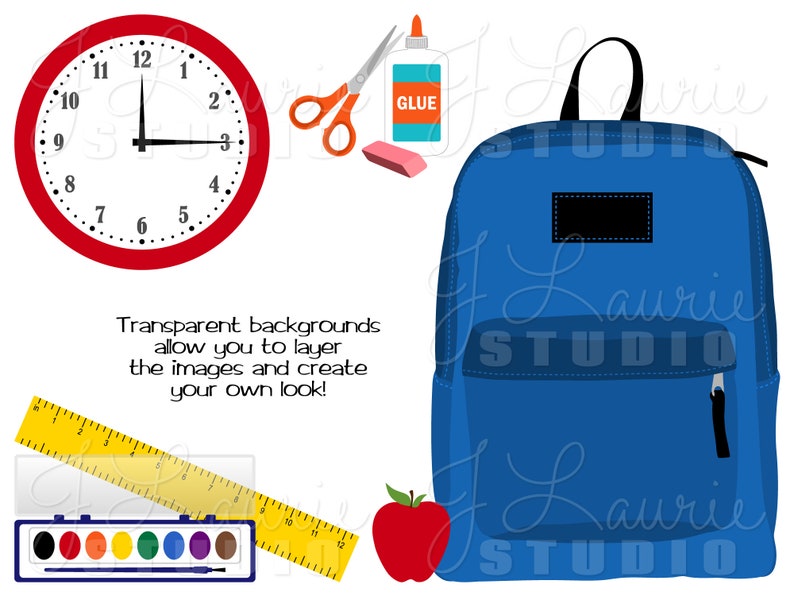 Back to School-digital Paper Clipart Set-commercial - Etsy