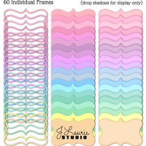 Digital Clipart Frames-pretty Pastels-frames-text Boxes-baby-borders ...
