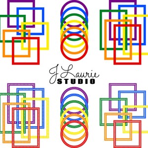 Digital Clipart Rainbow Elements-frames-labels-borders-tags-rainbow ...