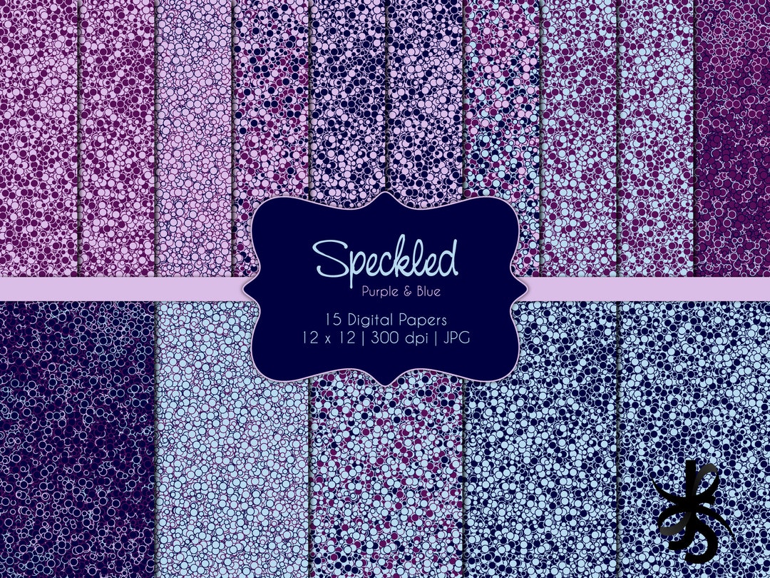 Speckled-digital Scrapbook Papers-commercial Use-abstract-blue-purple ...