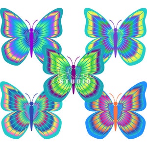 Digital Clipart Butterflies-tie-dye Butterflies-tie-dyed Clip Art ...