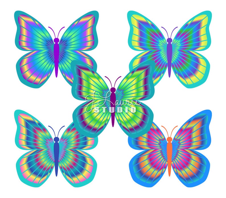 Digital Clipart Butterflies-tie-dye Butterflies-tie-dyed Clip - Etsy