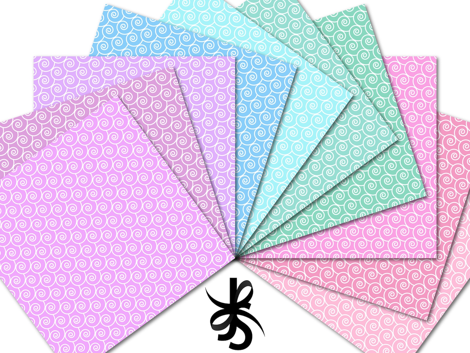 Pastel Swirls-digital Scrapbook Papers-commercial - Etsy